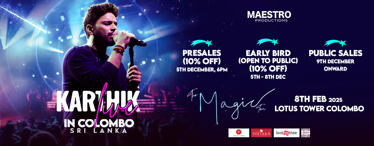 Karthik Live In Colombo The Magic Tour Online - BookMyShow